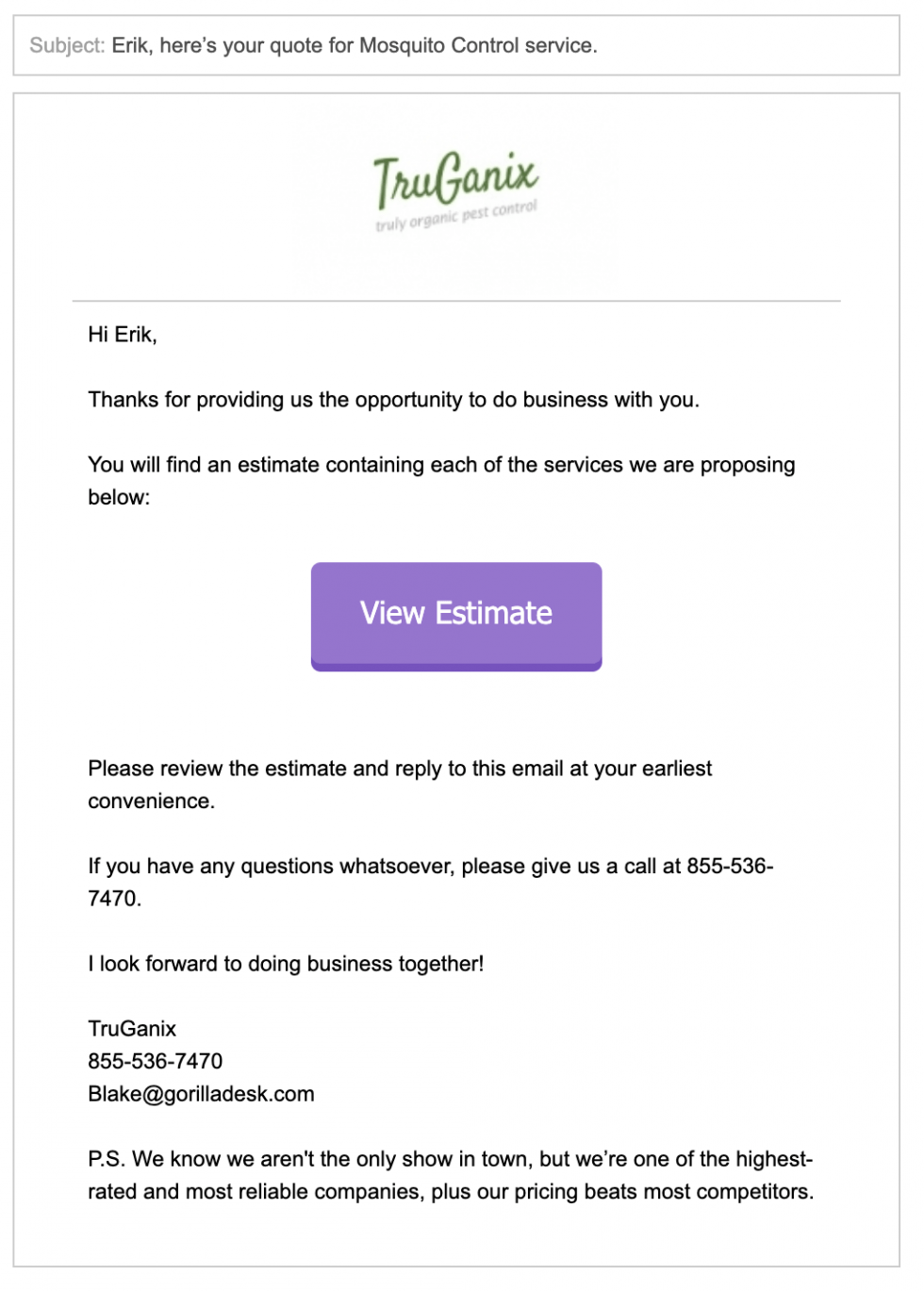 Transactional Email Templates For Local Service Businesses | GorillaDesk